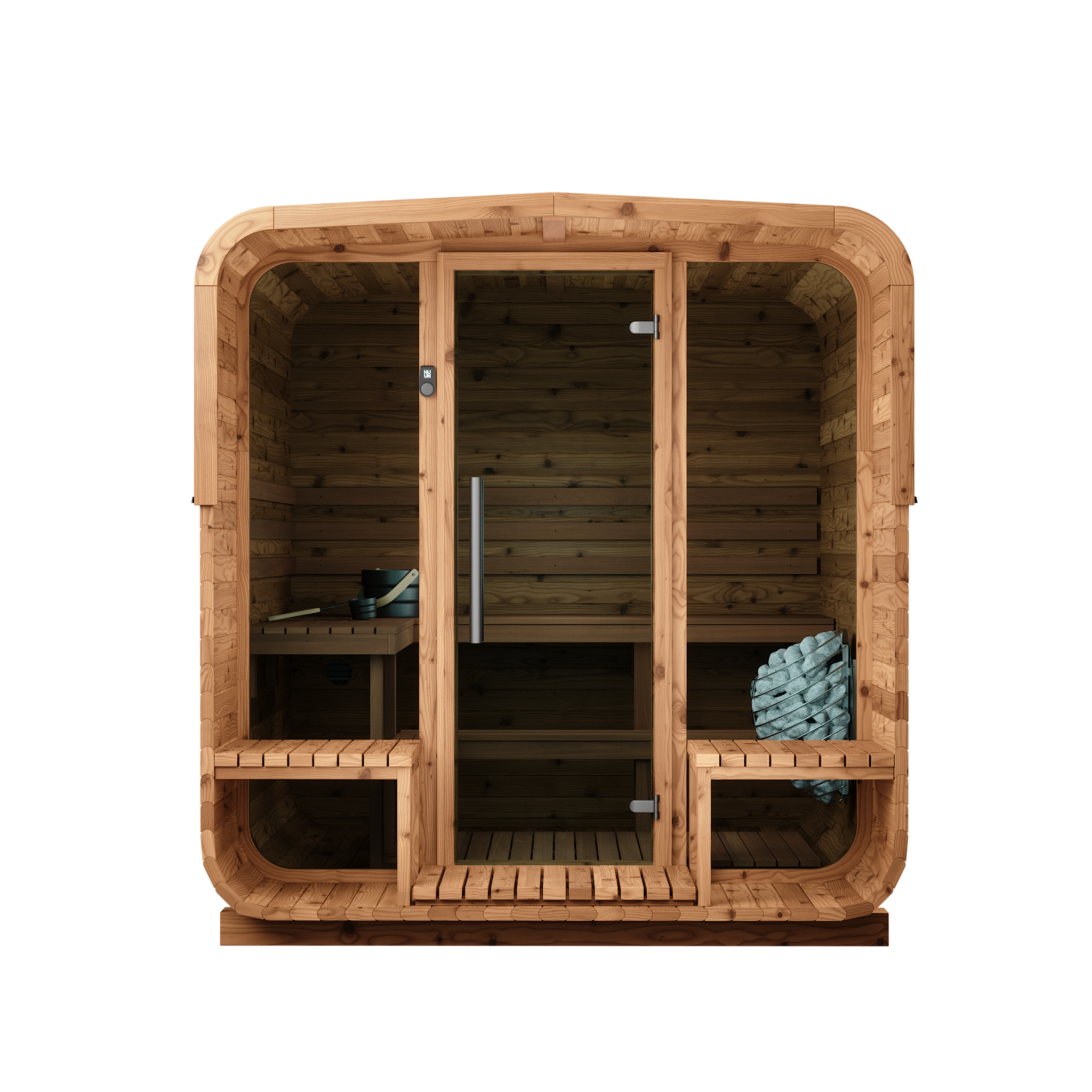 Thermory® Square Outdoor Sauna No. 43 with Terrace – 3 to 4 Person